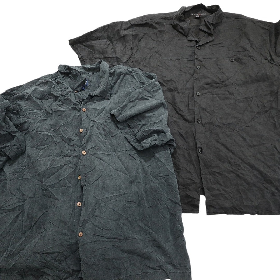 古着卸 まとめ売り 黒 無地 半袖シャツ 10枚セット (メンズ 2XL 古着卸 まとめ売り 黒 無地 半袖シャツ 10枚セット (メンズ 2XL