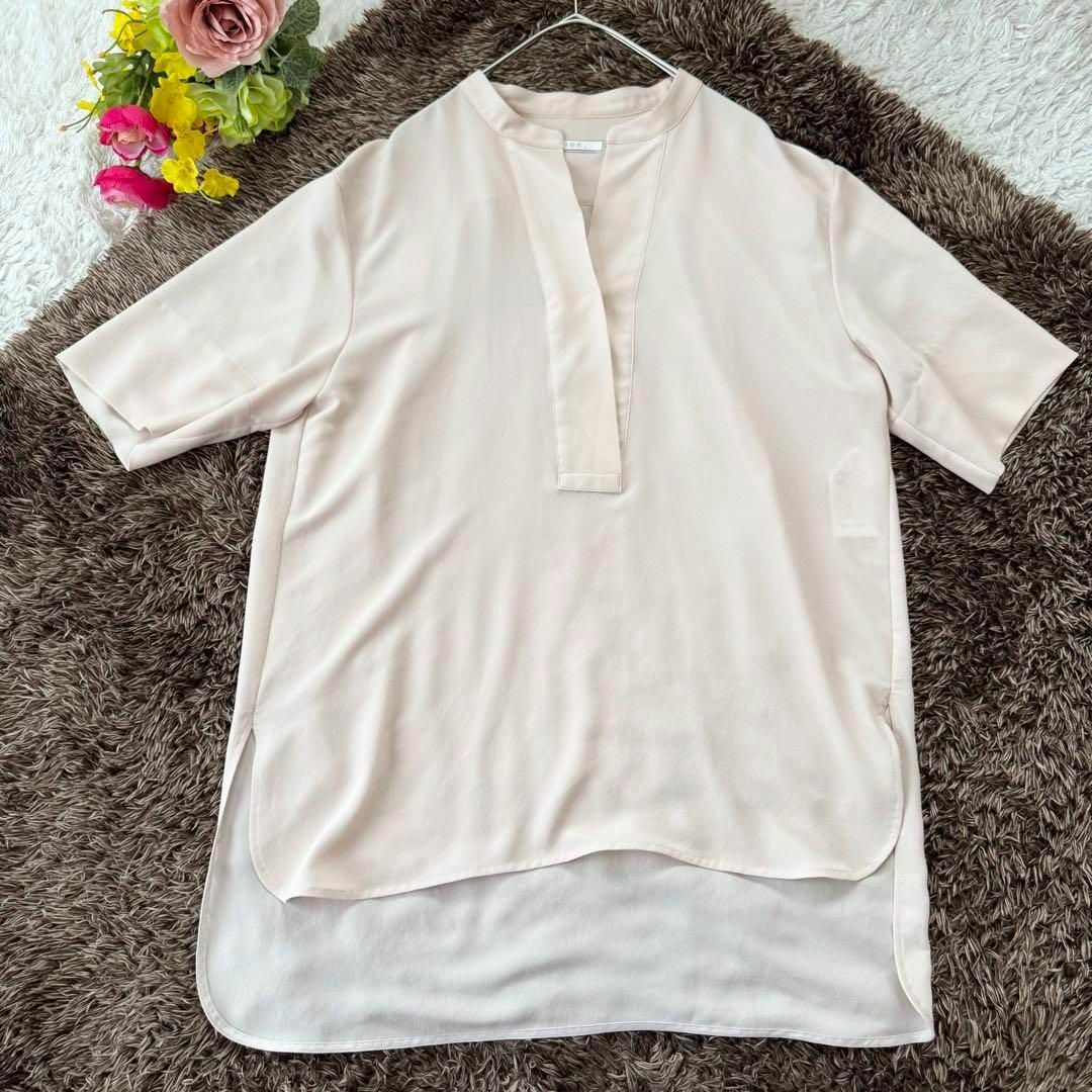 BEIGE, - 美品 BEIGE. ベイジ Vネック ブラウス 半袖 プル BEIGE, - 美品 BEIGE. ベイジ Vネック ブラウス 半袖 プル