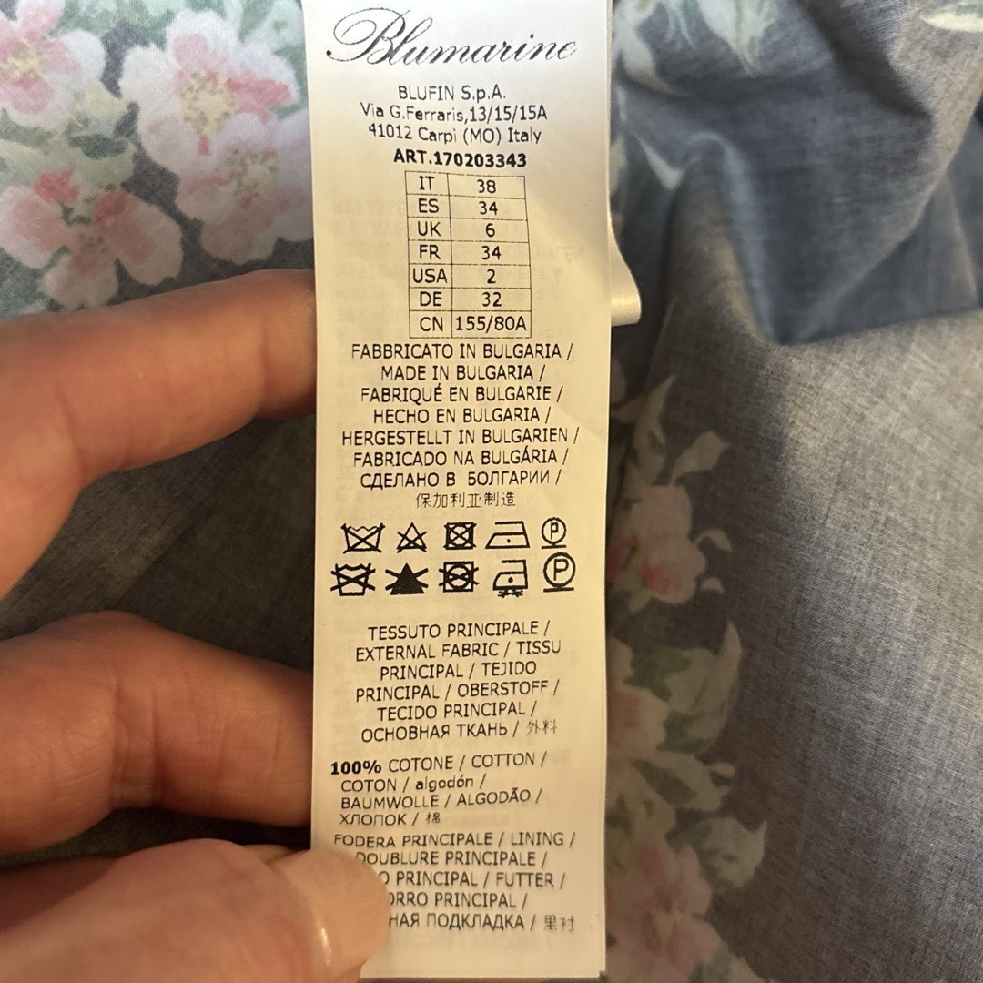 Blumarine - blumarine ブルマリン 薔薇柄コットン100 Blumarine - blumarine ブルマリン 薔薇柄コットン100