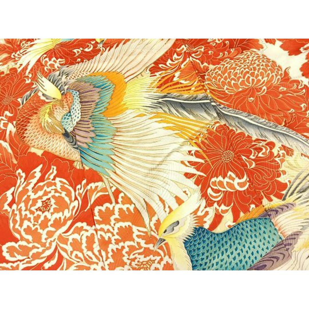 平和屋着物□豪華振袖 駒刺繍 尾長鳥花文 金彩 正絹 逸品 平和屋着物□豪華振袖 駒刺繍 尾長鳥花文 金彩 正絹 逸品