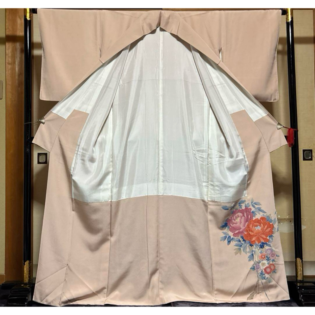 作家正絹ちりめん訪問着フルセット5点 新品着物+特選帯+帯締め+ 作家正絹ちりめん訪問着フルセット5点 新品着物+特選帯+帯締め+