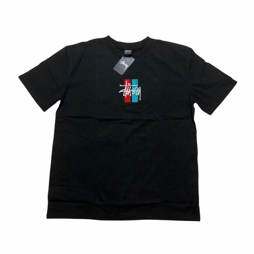 希少】stussy ステューシー 刺繍パイル センターロゴ Tシャツ 希少】stussy ステューシー 刺繍パイル センターロゴ Tシャツ