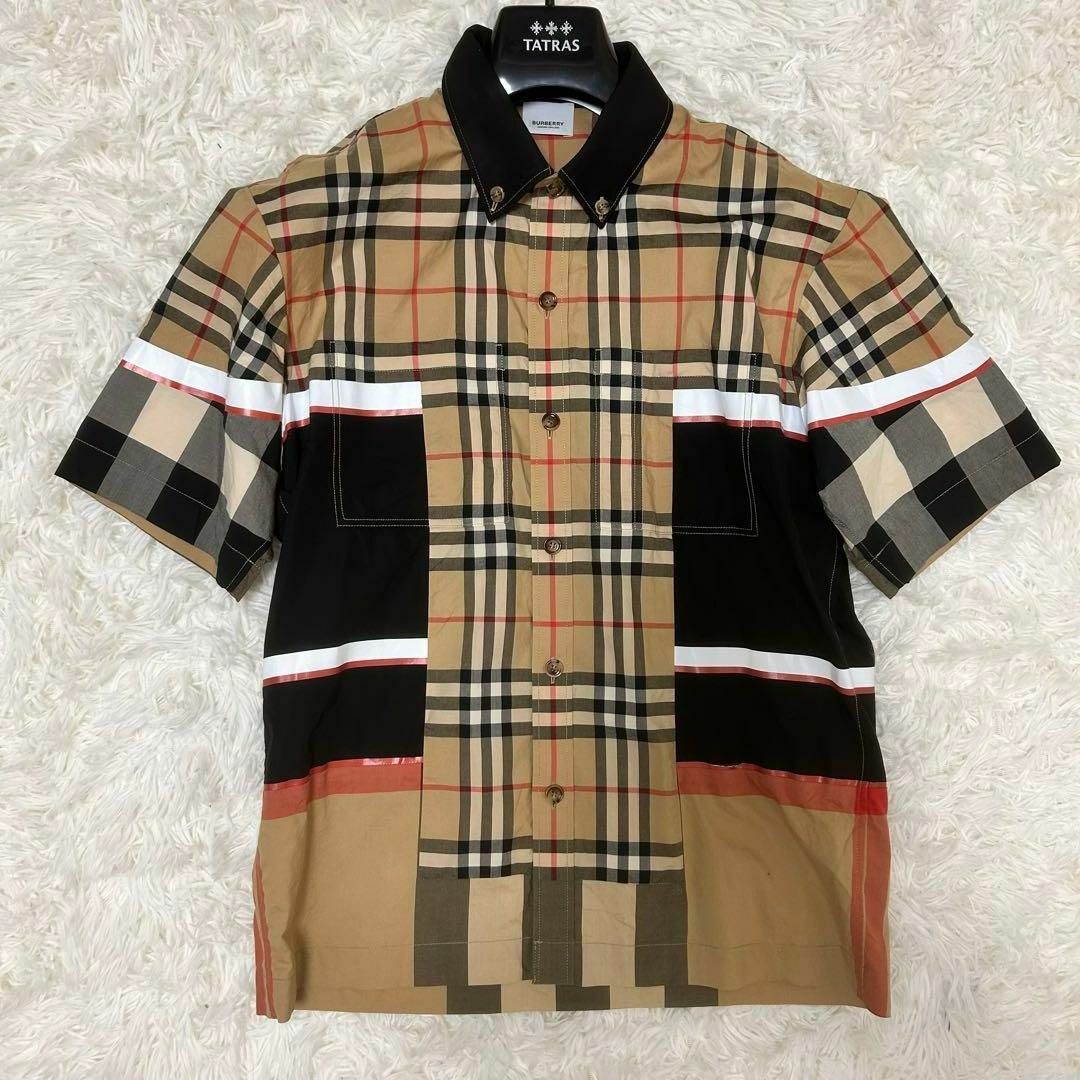 BURBERRY - 現行✨バーバリーシャツ 半袖 ノバチェック パッチ BURBERRY - 現行✨バーバリーシャツ 半袖 ノバチェック パッチ