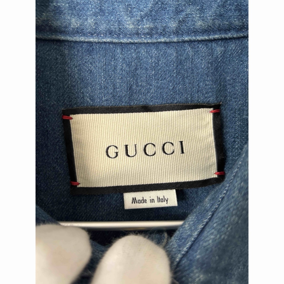 GUCCI - グッチ ウォッシュ加工ウェブラインビットデザイン GUCCI - グッチ ウォッシュ加工ウェブラインビットデザイン