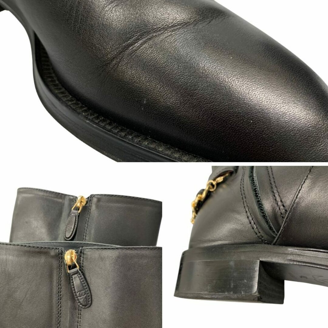 CHANEL - シャネル ロングブーツ G39171 チェーン ゴールド金具 CHANEL - シャネル ロングブーツ G39171 チェーン ゴールド金具