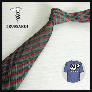 Trussardi - トラサルディ ブランド ネクタイ チェック柄 シルク Trussardi - トラサルディ ブランド ネクタイ チェック柄 シルク