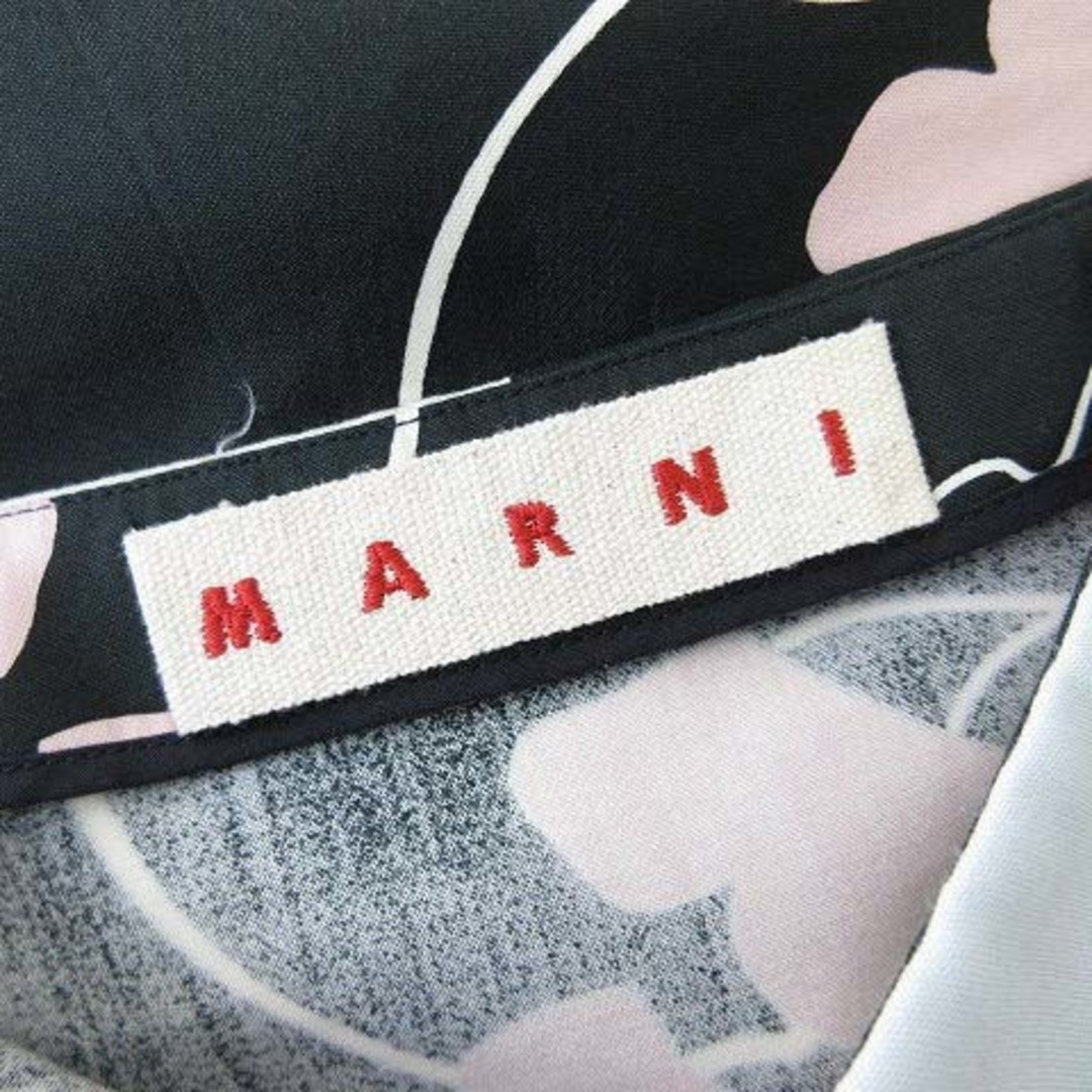 MARNI - マルニ スカート ひざ丈 花柄 シルク混 ブラック 黒 38 MARNI - マルニ スカート ひざ丈 花柄 シルク混 ブラック 黒 38