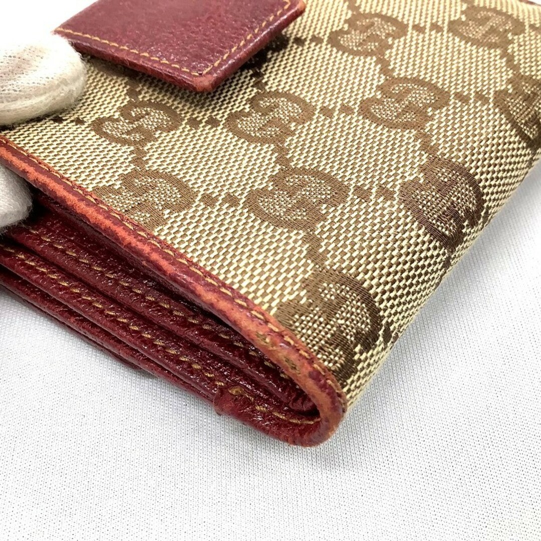 GUCCI - GUCCI グッチ GGキャンバス 折り財布 レザー 112716 GUCCI - GUCCI グッチ GGキャンバス 折り財布 レザー 112716