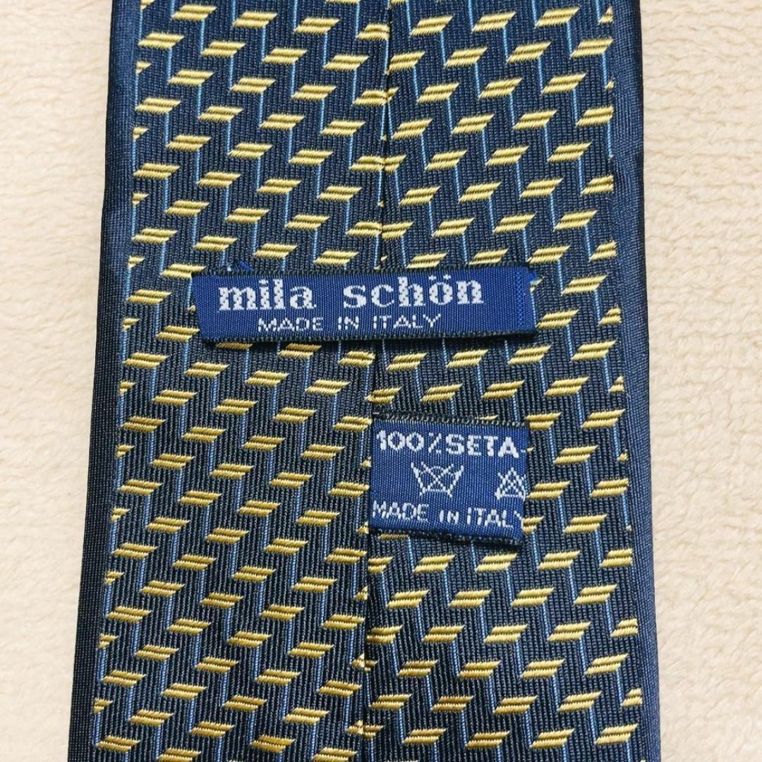 mila schon - 【極美品】ミラショーン ネクタイ 幾何学柄 シルク mila schon - 【極美品】ミラショーン ネクタイ 幾何学柄 シルク