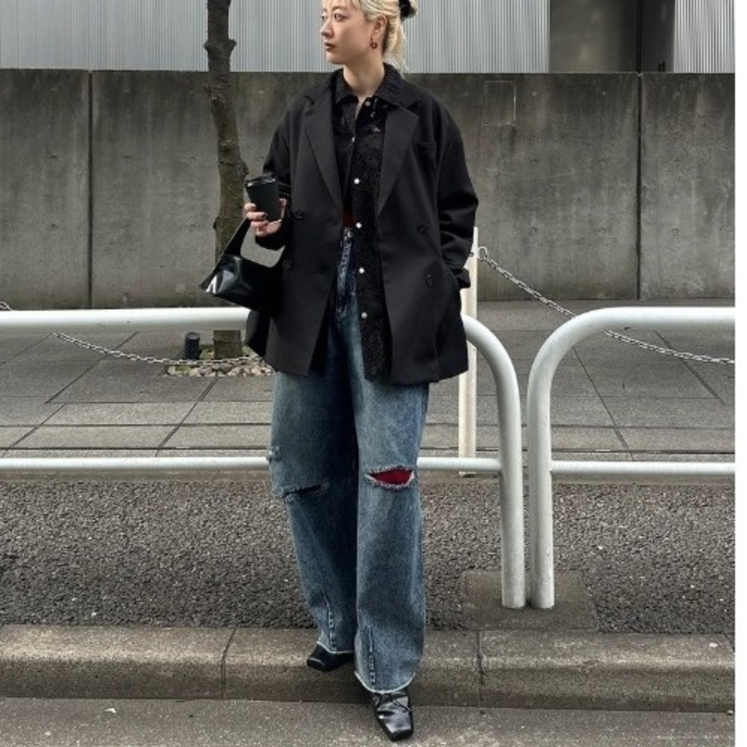 Ameri VINTAGE - Ameri🌟HEART PATCH DAMAGE DENIM PANTSの通販 Ameri VINTAGE - Ameri🌟HEART PATCH DAMAGE DENIM PANTSの通販