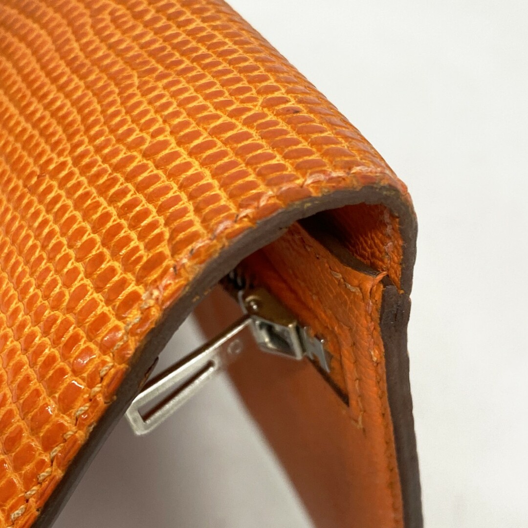 HERMES - 【5db3224】エルメス 長財布 ベアン リザード オレンジ HERMES - 【5db3224】エルメス 長財布 ベアン リザード オレンジ