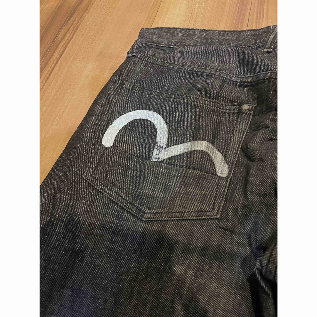 EVISU - サイズ33 水色カモメ ブラックデニム エヴィス エビスの EVISU - サイズ33 水色カモメ ブラックデニム エヴィス エビスの