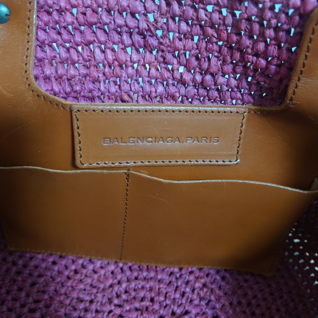 BALENCIAGA - バレンシアガ ストロー バッグ ピンクの通販 by BALENCIAGA - バレンシアガ ストロー バッグ ピンクの通販 by