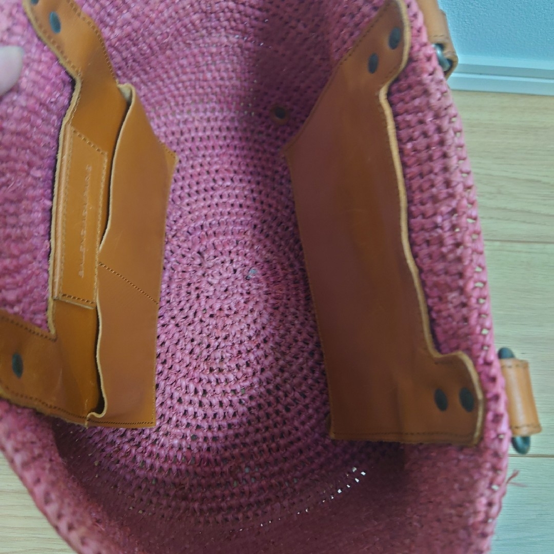 BALENCIAGA - バレンシアガ ストロー バッグ ピンクの通販 by BALENCIAGA - バレンシアガ ストロー バッグ ピンクの通販 by