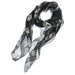 Alexander McQueen - ALEXANDER MCQUEEN ストール - 黒x白(総柄 Alexander McQueen - ALEXANDER MCQUEEN ストール - 黒x白(総柄