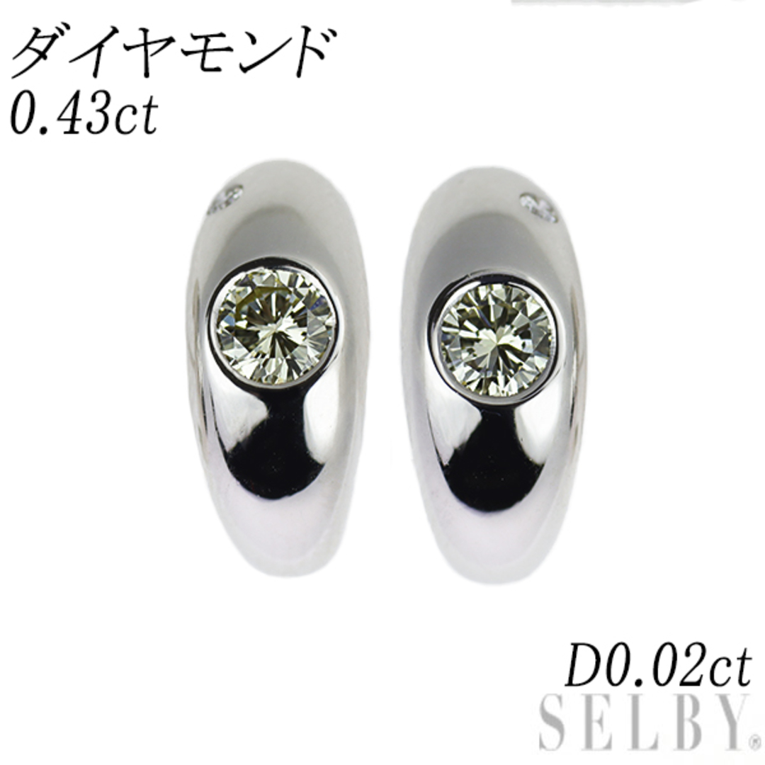 K18WG ダイヤモンド ピアス 0.43ct D0.02ct ハーフフープの通販 K18WG ダイヤモンド ピアス 0.43ct D0.02ct ハーフフープの通販