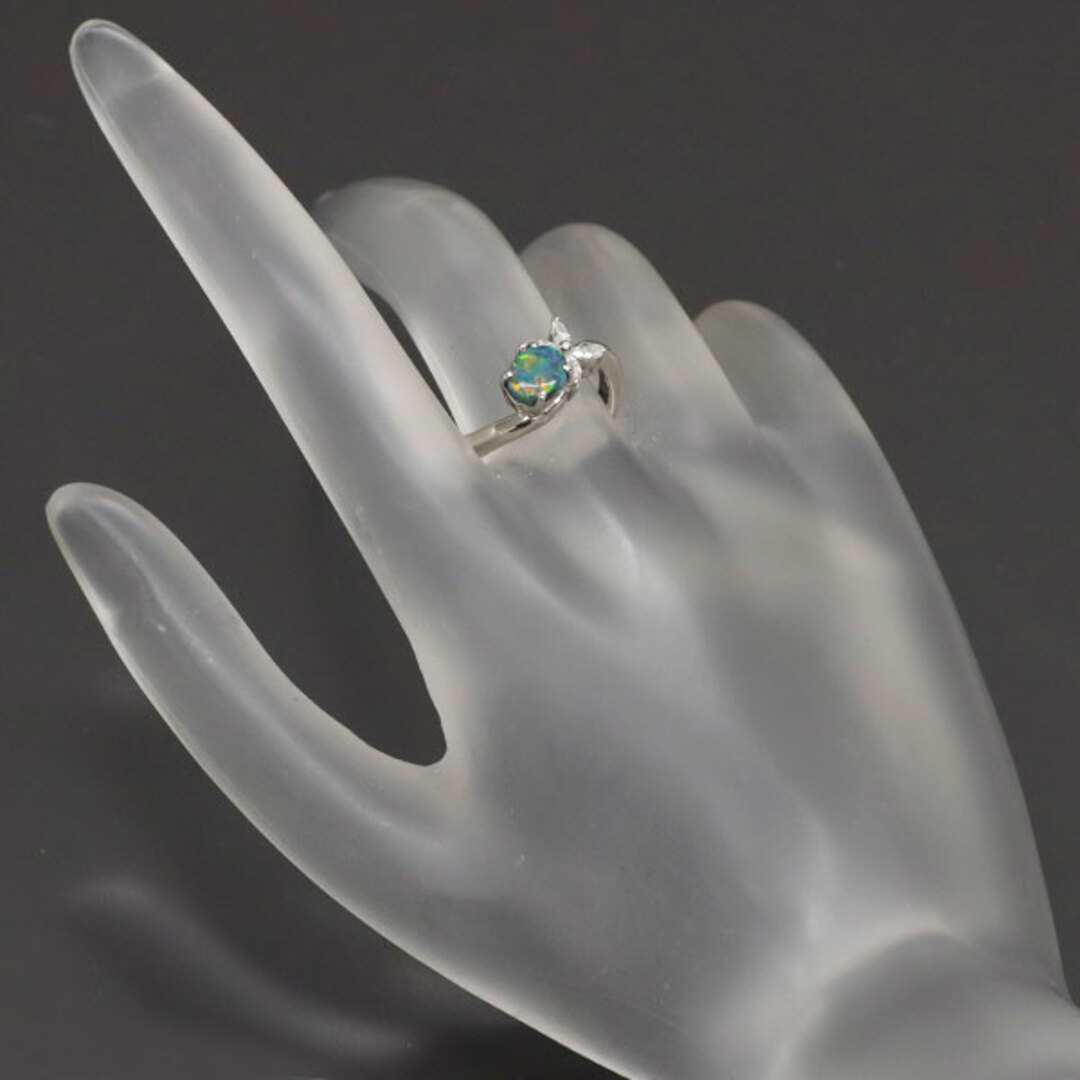 Pt900 ブラックオパール ダイヤモンド リング 0.75ct D0.23ctの Pt900 ブラックオパール ダイヤモンド リング 0.75ct D0.23ctの