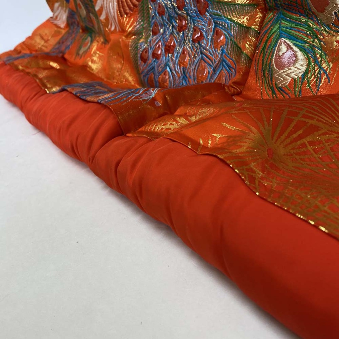 色打掛 正絹 鶴 刺繍 金 赤 打掛 Mサイズ 裄66 花嫁衣裳 婚礼 色打掛 正絹 鶴 刺繍 金 赤 打掛 Mサイズ 裄66 花嫁衣裳 婚礼