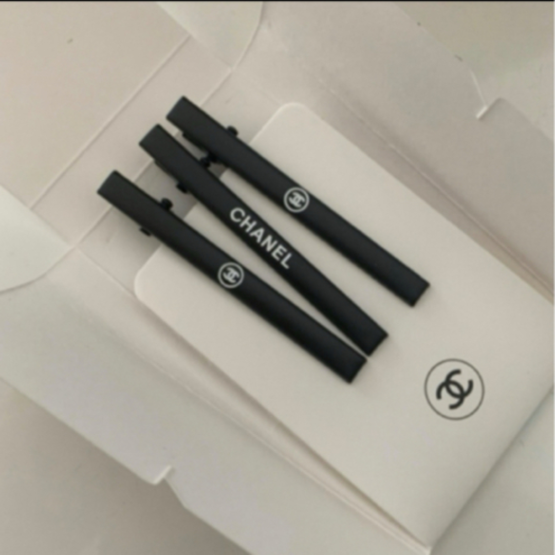 CHANEL - シャネル ヘアピン3本セット ブラック ノベルティ CHANEL - シャネル ヘアピン3本セット ブラック ノベルティ