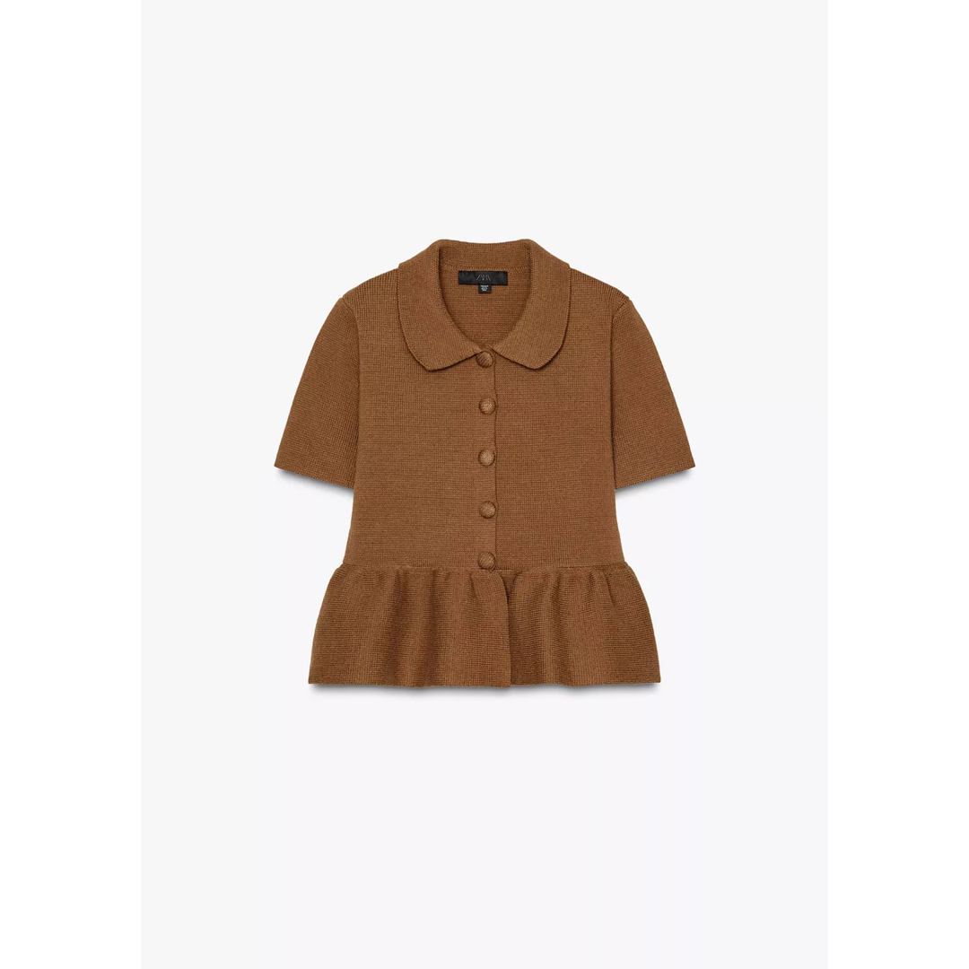 ZARA - 完売品 ZARA ニットぺプラムカーディガンS新品タグ付きの ZARA - 完売品 ZARA ニットぺプラムカーディガンS新品タグ付きの