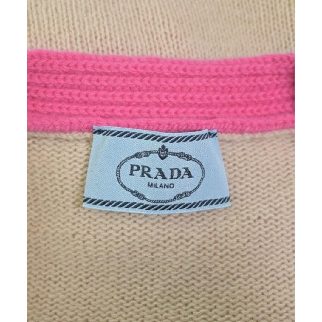 PRADA - PRADA プラダ カーディガン 38(S位) ベージュxピンク PRADA - PRADA プラダ カーディガン 38(S位) ベージュxピンク
