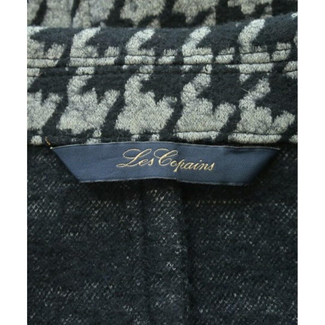 LES COPAINS レコパン チェスターコート F 紺x白(千鳥格子 LES COPAINS レコパン チェスターコート F 紺x白(千鳥格子