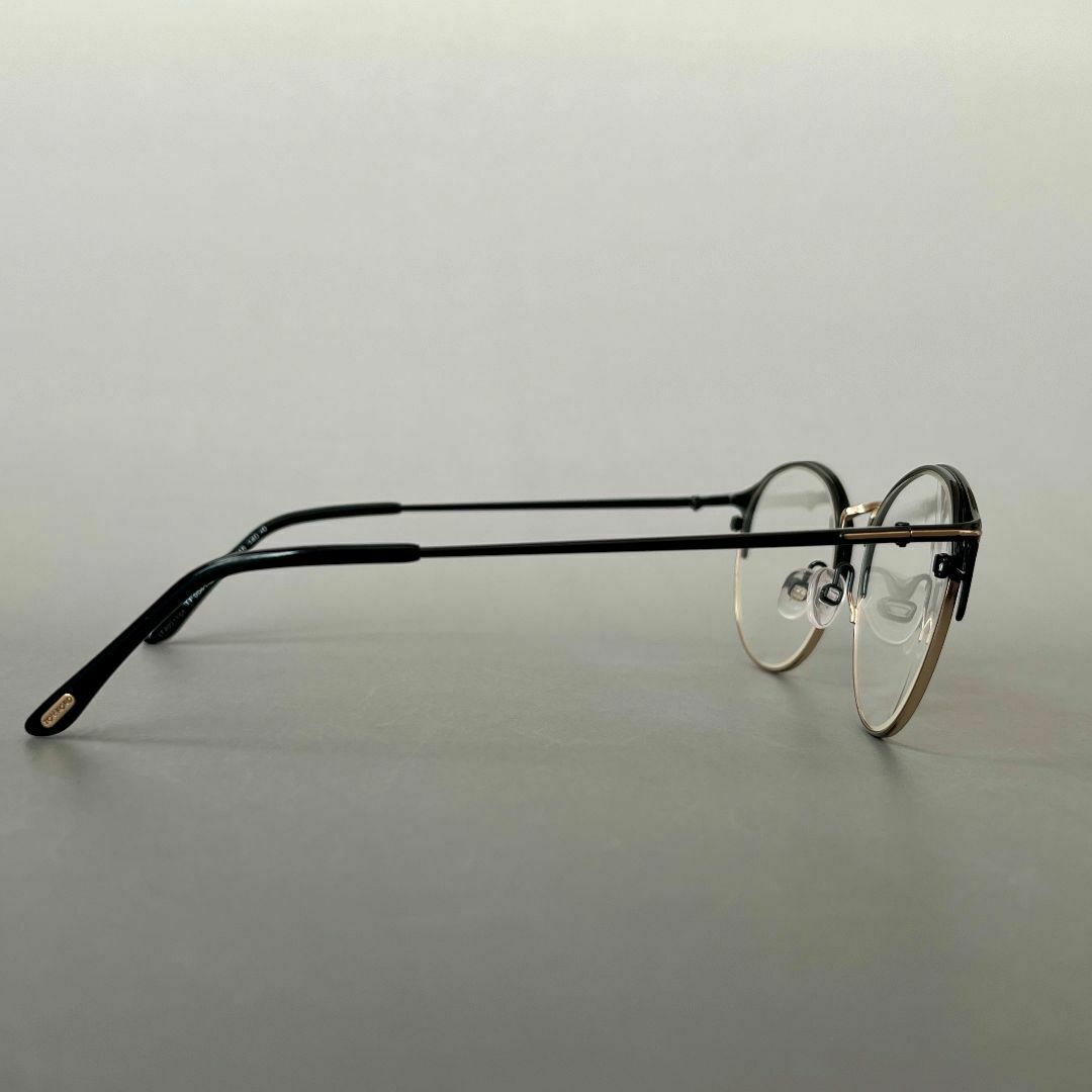 TOM FORD EYEWEAR - トムフォード メガネ ブラック ゴールド 丸 TOM FORD EYEWEAR - トムフォード メガネ ブラック ゴールド 丸