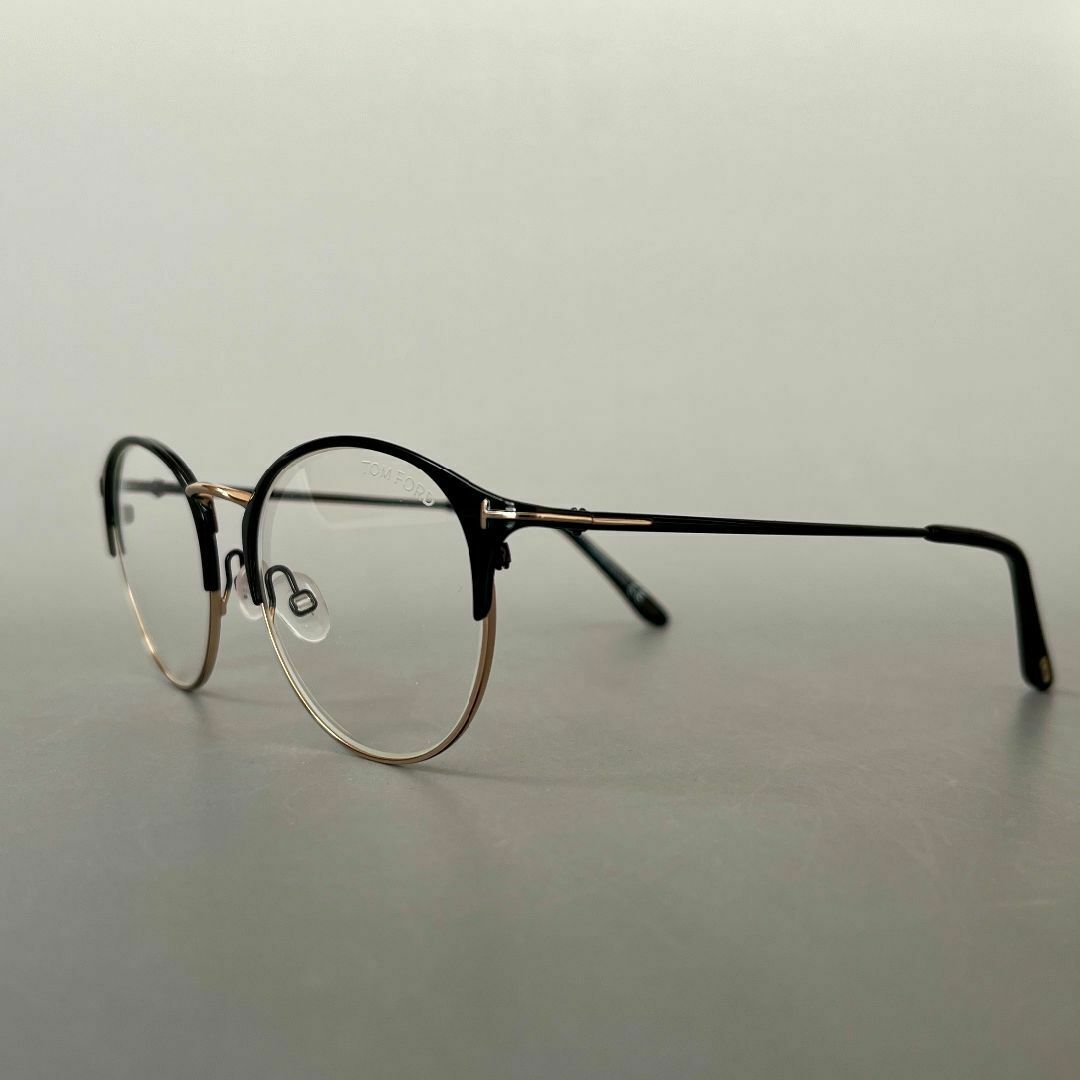 TOM FORD EYEWEAR - トムフォード メガネ ブラック ゴールド 丸 TOM FORD EYEWEAR - トムフォード メガネ ブラック ゴールド 丸