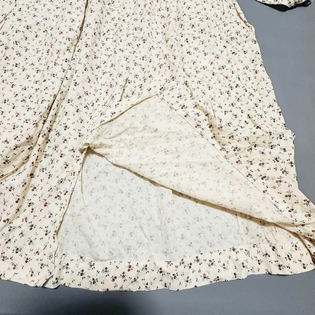 45R - 美品☆45R インドカディ森花プリントのくしゅくしゅドレス 45R - 美品☆45R インドカディ森花プリントのくしゅくしゅドレス