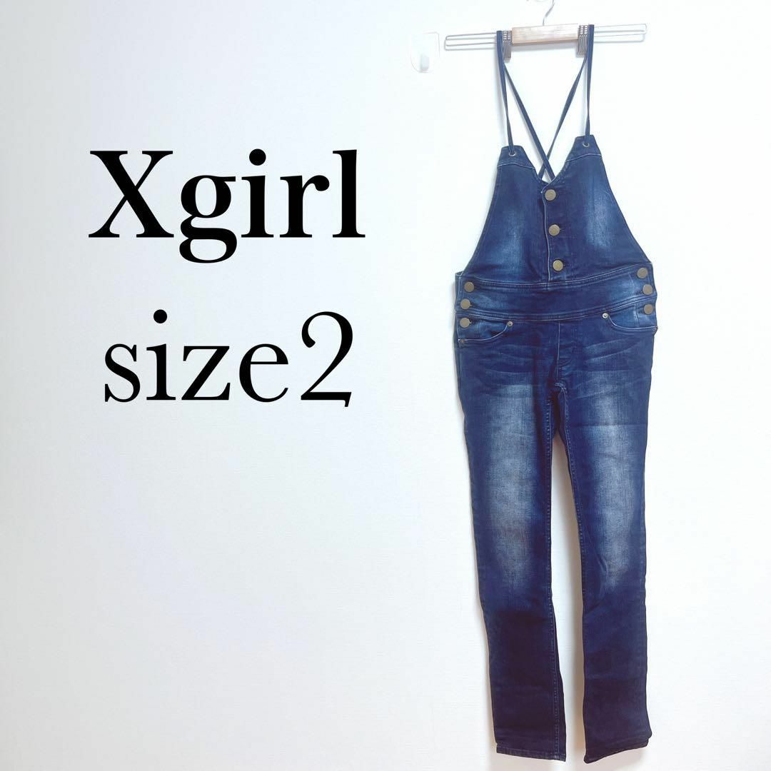 X-girl - Xgirl デニムサロペット ストレッチ感あり【2】 バック X-girl - Xgirl デニムサロペット ストレッチ感あり【2】 バック