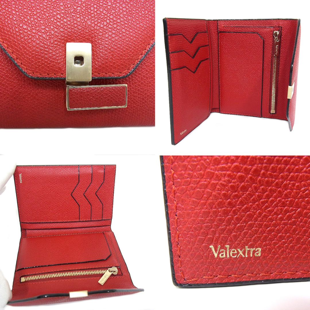Valextra - VALEXTRA ヴァレクストラ 3つ折り財布 レッド ライト Valextra - VALEXTRA ヴァレクストラ 3つ折り財布 レッド ライト