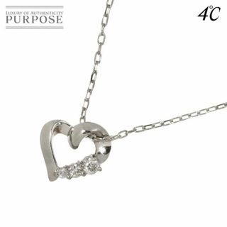 4℃ - 4°C k10 ダイヤ ハート ネックレス ✨ オープンハート♡の 4℃ - 4°C k10 ダイヤ ハート ネックレス ✨ オープンハート♡の