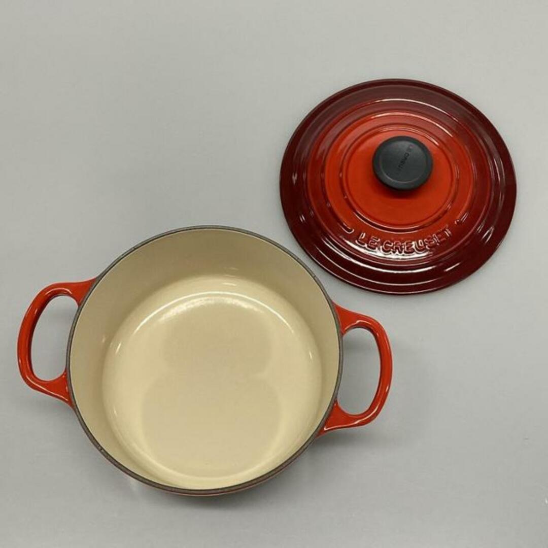 LE CREUSET - LE CREUSET(ルクルーゼ) 食器新品同様 - レッド 鍋 LE CREUSET - LE CREUSET(ルクルーゼ) 食器新品同様 - レッド 鍋
