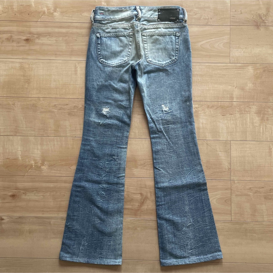DIESEL - diesel フレアデニム 24inch イタリア製 ダメージ DIESEL - diesel フレアデニム 24inch イタリア製 ダメージ