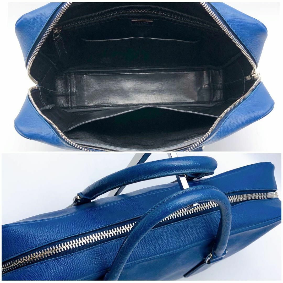 PRADA - 【美品】プラダ ビジネスバッグ 三角ロゴ オールレザー PRADA - 【美品】プラダ ビジネスバッグ 三角ロゴ オールレザー