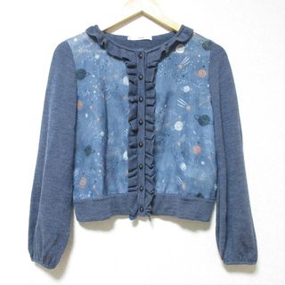 René - 美品 Rene ルネ 宇宙柄 切替 フリル ニット カーディガン René - 美品 Rene ルネ 宇宙柄 切替 フリル ニット カーディガン