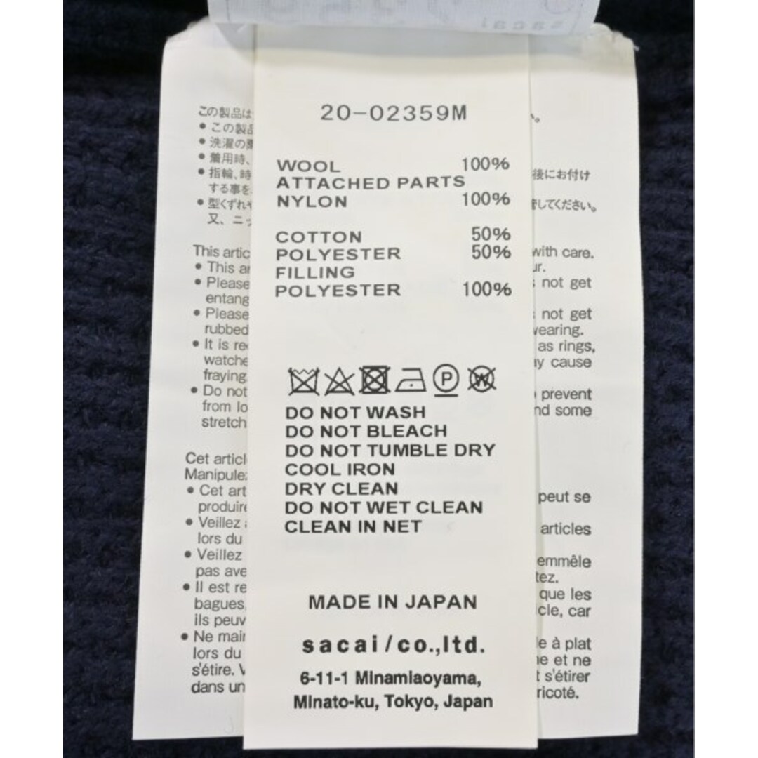 sacai - sacai サカイ ニット・セーター 1(S位) 紺xカーキ sacai - sacai サカイ ニット・セーター 1(S位) 紺xカーキ
