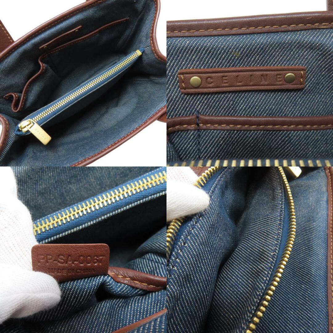 CELINE - CELINE マカダム柄 ハンドバッグ デニム レディースの CELINE - CELINE マカダム柄 ハンドバッグ デニム レディースの