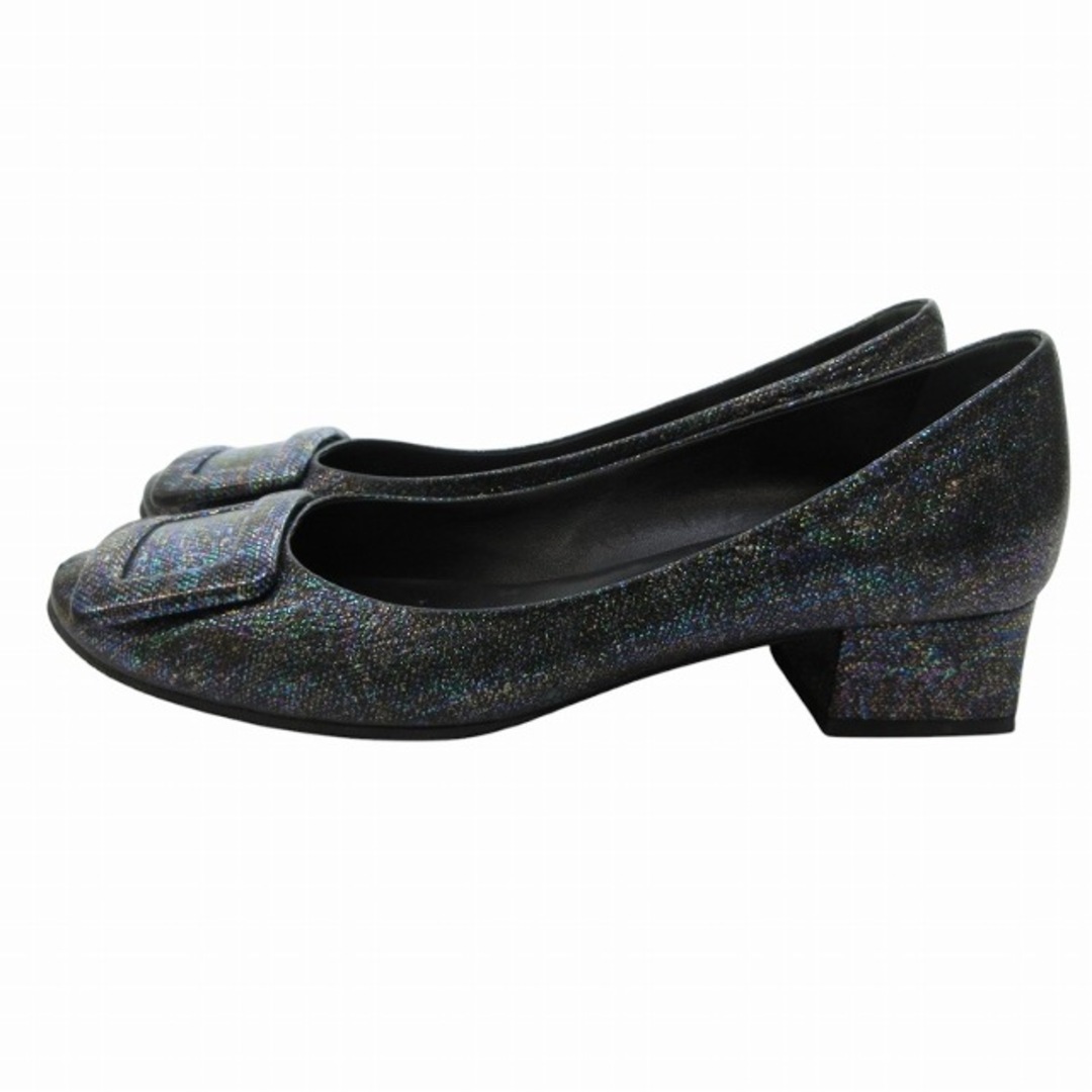 ROGER VIVIER - ラメ グリッター スクエアバックル パンプス 約 ROGER VIVIER - ラメ グリッター スクエアバックル パンプス 約