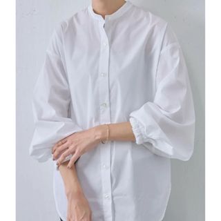 BEARDSLEY - 美品 ビアズリー 麻(ラミー)混バンドカラー長袖 BEARDSLEY - 美品 ビアズリー 麻(ラミー)混バンドカラー長袖