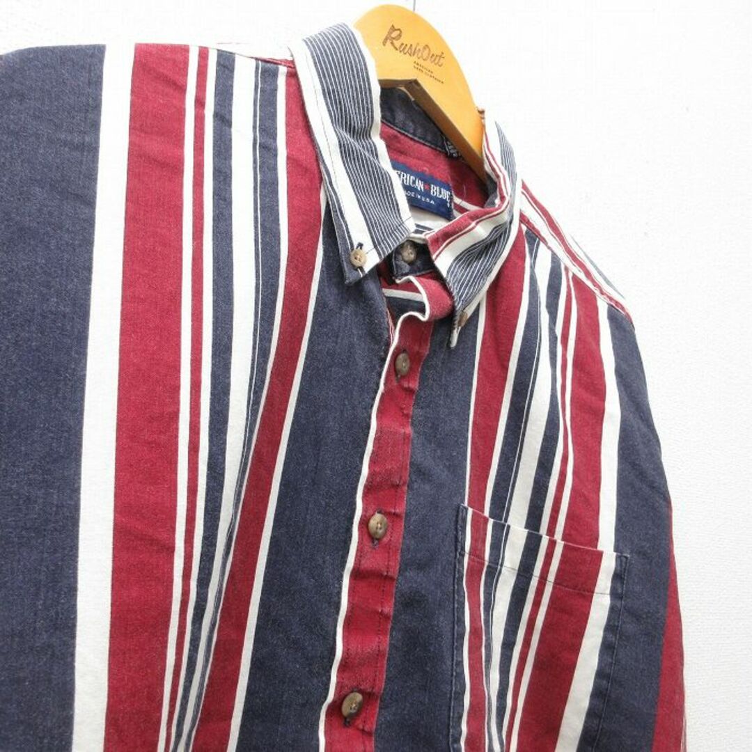 XL☆古着 長袖 シャツ メンズ 90年代 90s ロング丈 コットン XL☆古着 長袖 シャツ メンズ 90年代 90s ロング丈 コットン