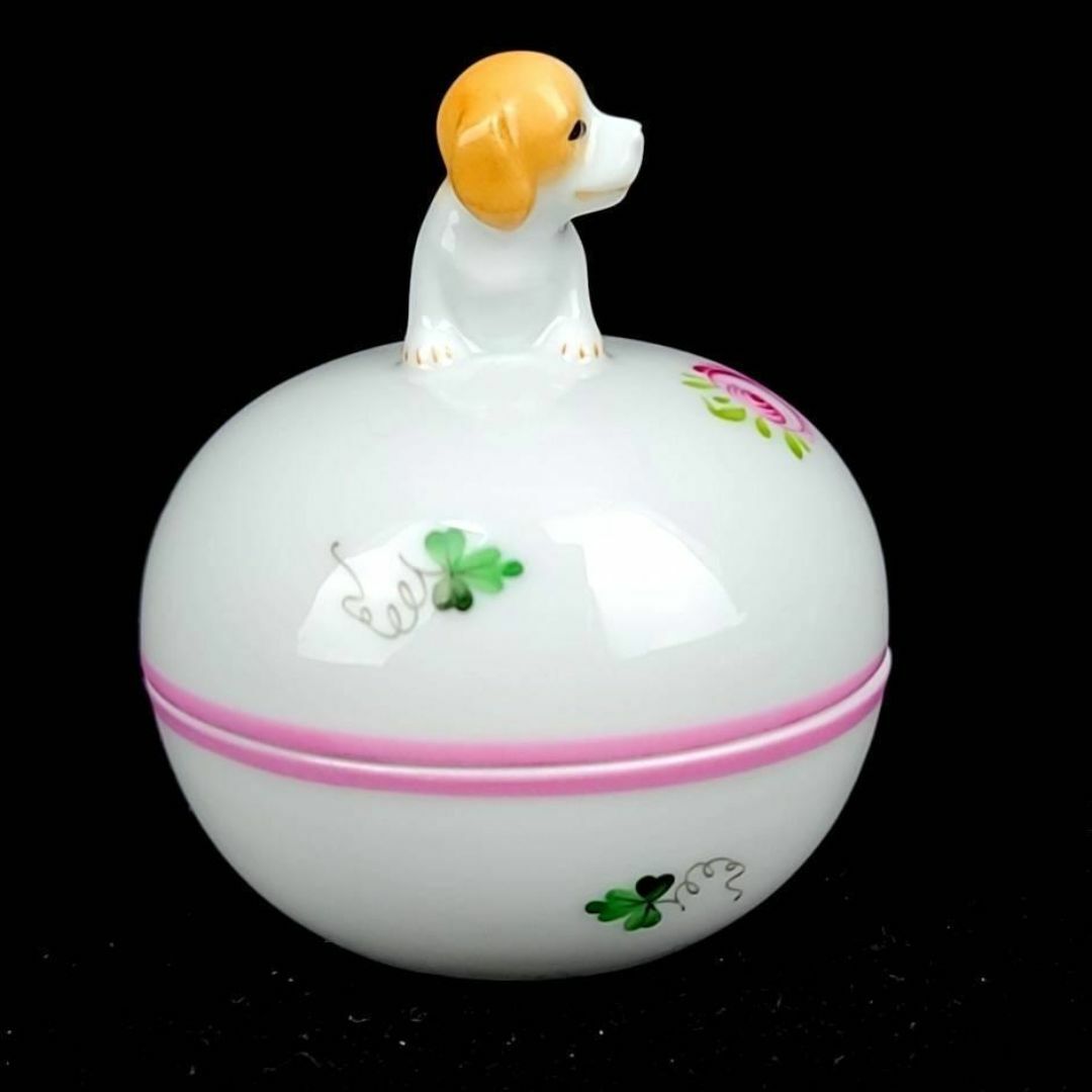 Herend - ○未使用☆ ヘレンド ウィーンの薔薇 小物入れ 子犬 箱 Herend - ○未使用☆ ヘレンド ウィーンの薔薇 小物入れ 子犬 箱
