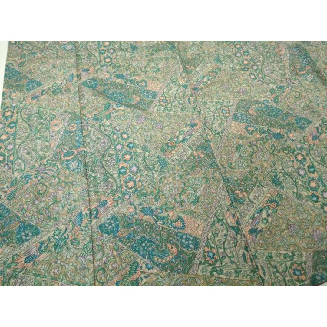 平和屋着物□上質な小紋 更紗花鳥文 鬼しぼ縮緬 正絹 逸品 平和屋着物□上質な小紋 更紗花鳥文 鬼しぼ縮緬 正絹 逸品
