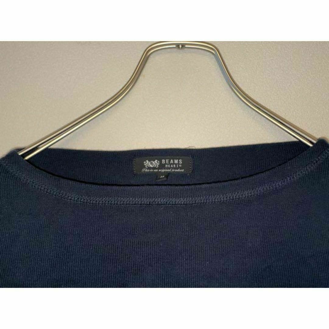 BEAMS - BEAMS HEART コットン 長袖 ニット セーター M ネイビー BEAMS - BEAMS HEART コットン 長袖 ニット セーター M ネイビー