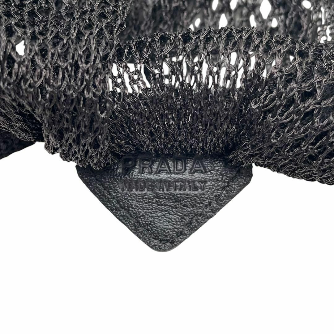 PRADA - 良品 プラダ メッシュ 三角プレートロゴ ハンド トート PRADA - 良品 プラダ メッシュ 三角プレートロゴ ハンド トート