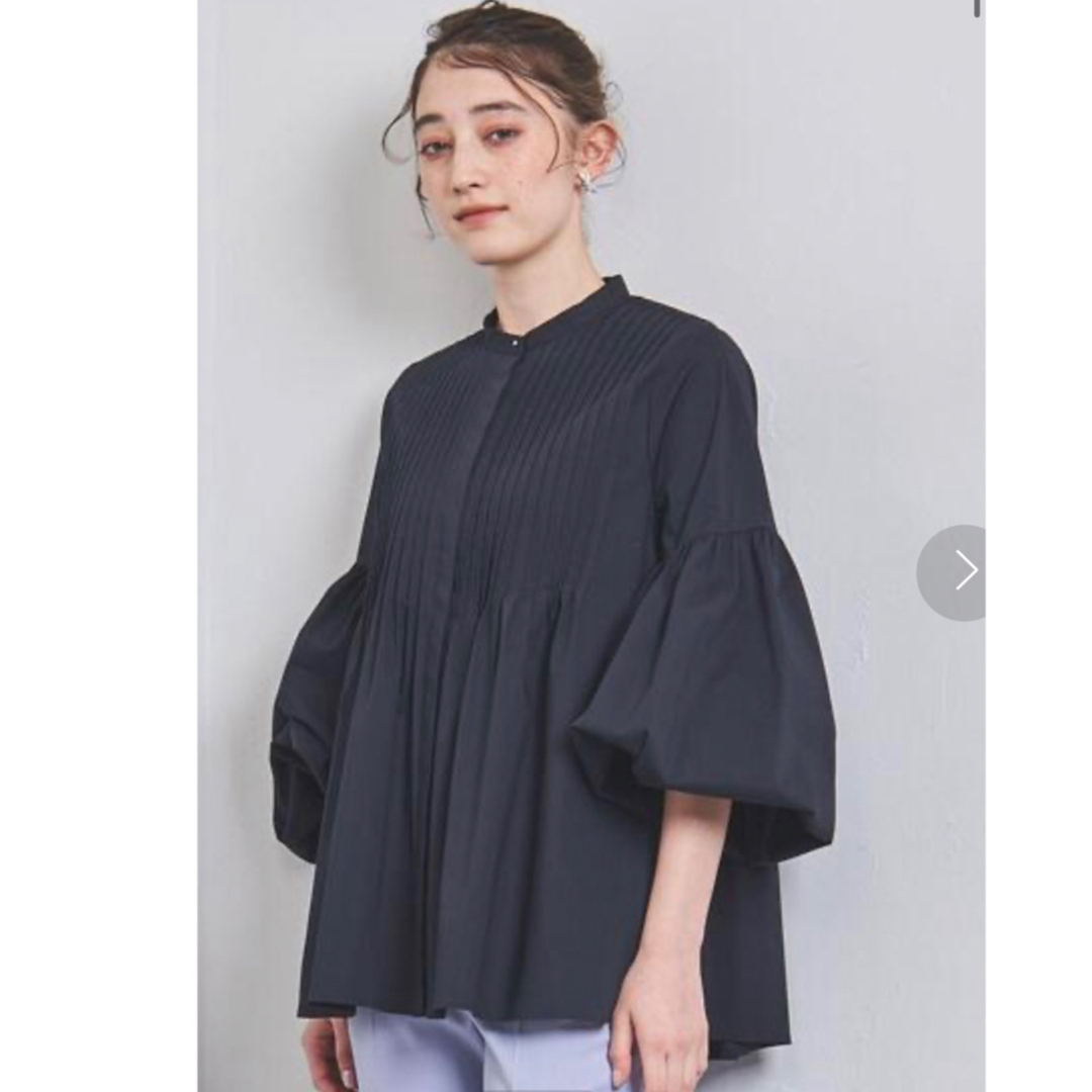 UNITED ARROWS - 新品タグ付 バルーンタックブラウス ネイビー UNITED ARROWS - 新品タグ付 バルーンタックブラウス ネイビー