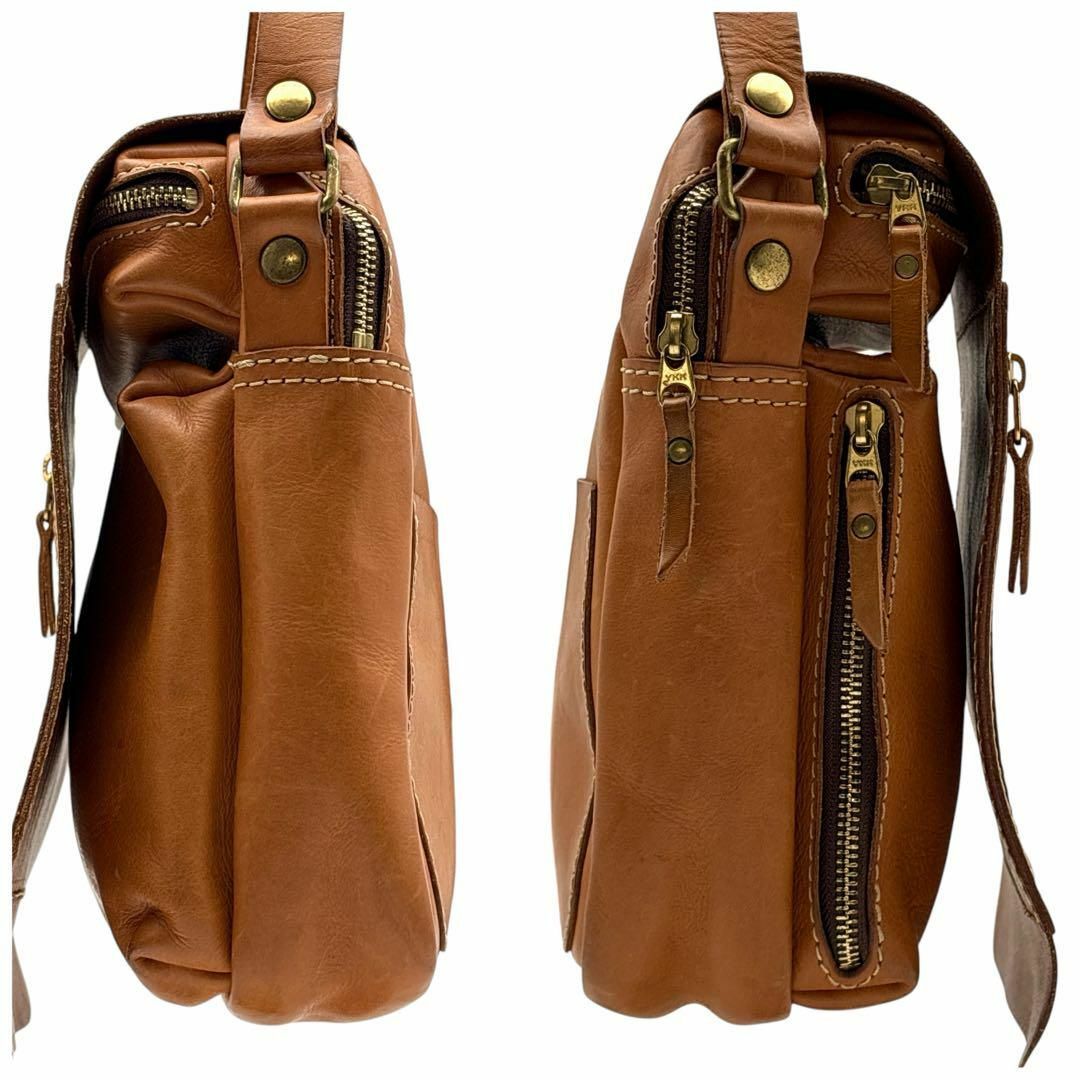 HERZ - 【美品】HERZ ヘルツ ショルダーバッグ 本革 キャメル HERZ - 【美品】HERZ ヘルツ ショルダーバッグ 本革 キャメル