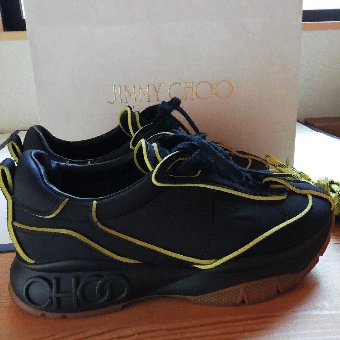 JIMMY CHOO - ジミーチュウ☆JIMMY CHOO☆レザースニーカー☆黒 JIMMY CHOO - ジミーチュウ☆JIMMY CHOO☆レザースニーカー☆黒