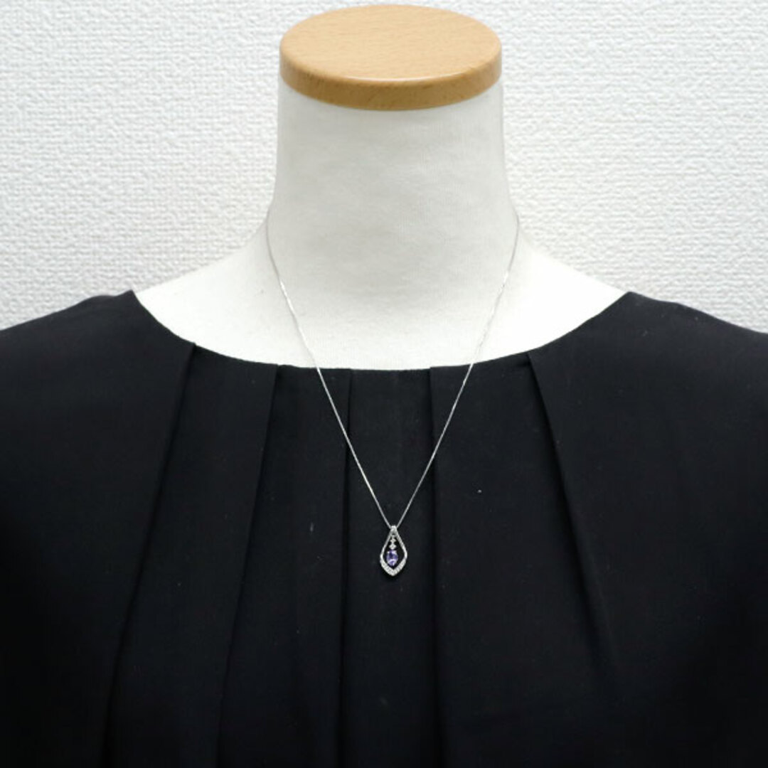 K18WG タンザナイト ダイヤモンド ペンダントネックレス 0.47ct K18WG タンザナイト ダイヤモンド ペンダントネックレス 0.47ct