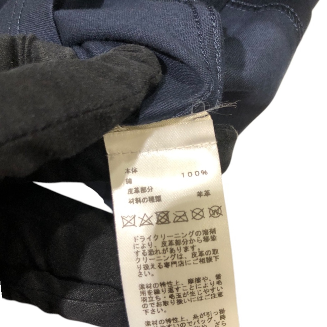 HERMES - エルメス HERMES レザーミニパッチTシャツ ネイビー HERMES - エルメス HERMES レザーミニパッチTシャツ ネイビー